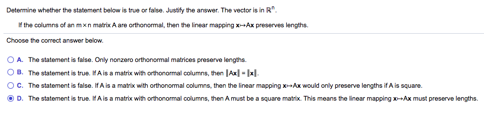 Solved Determine whether the statement below is true or | Chegg.com