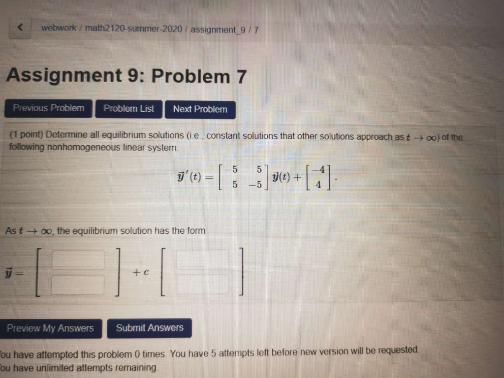 Solved webwork/ math2120-summer-2020 / assignment_9/ 7 | Chegg.com