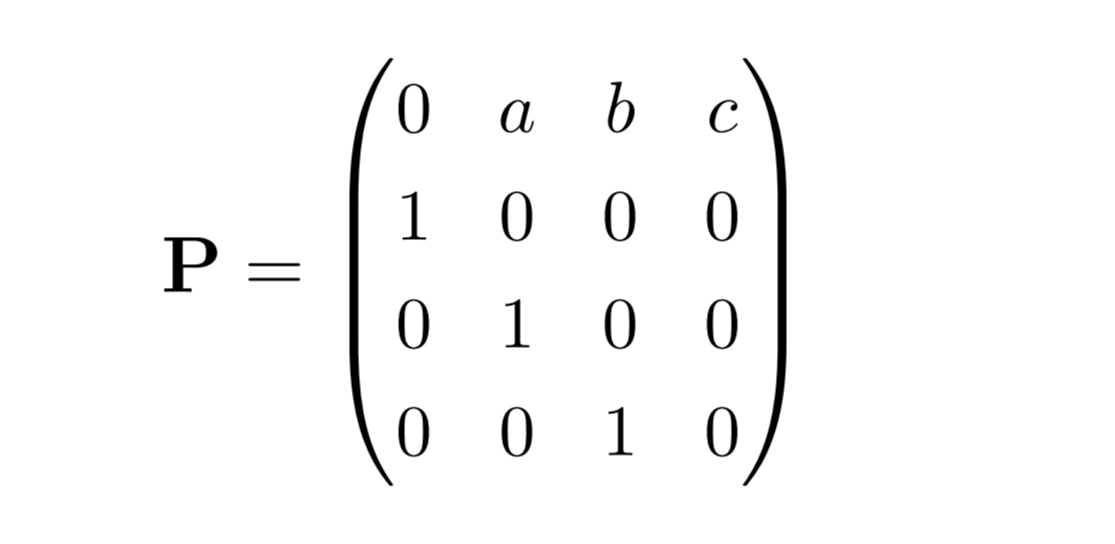 Solved For which real numbers a, b, c ≥ 0 is the matrix | Chegg.com