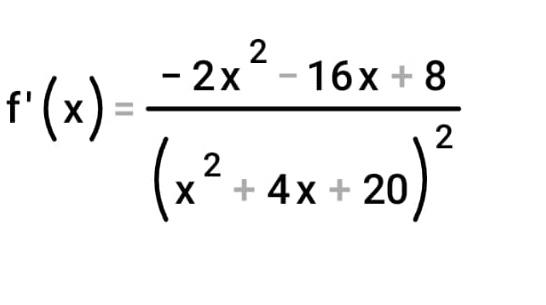Solved f'(x)=-2x2-16x+8(x2+4x+20)2 ﻿Onverse Laplance | Chegg.com