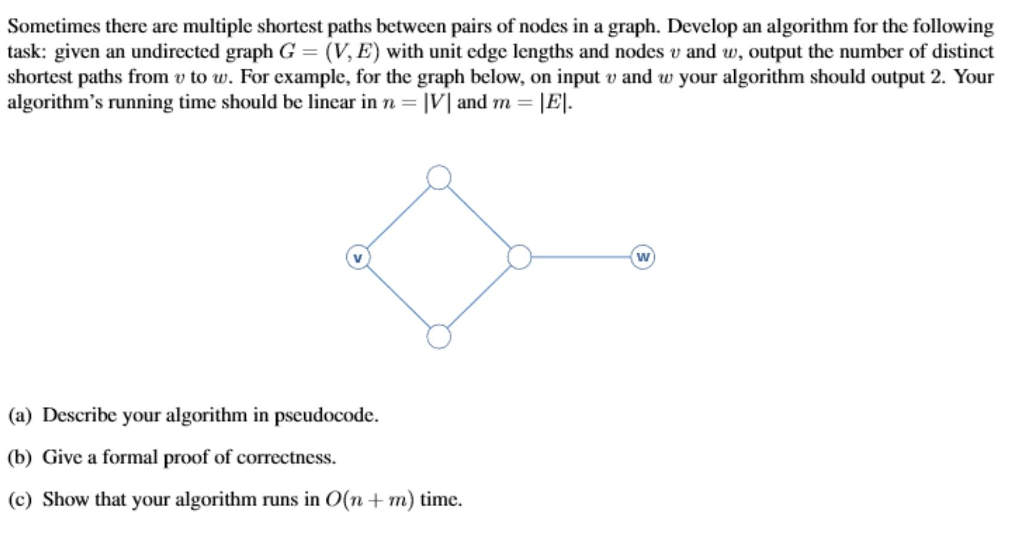 Solved Sometimes there are multiple shortest paths between | Chegg.com
