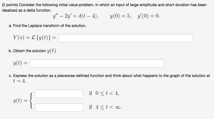 Solved (2 points) Consider the following initial value | Chegg.com