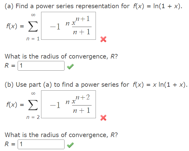Solved (a) Find a power series representation for | Chegg.com