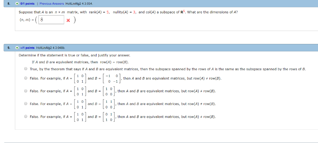 Solved 8. 0/1 points | Previous Answers HoltLinAlg2 4.3.034 | Chegg.com Solved 8. 0/1 points | Previous Answers HoltLinAlg2 4.3.034 | Chegg.com