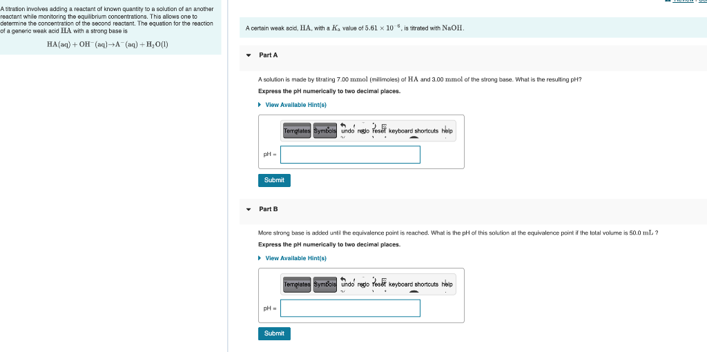 Solved A titration involves adding a reactant of known | Chegg.com