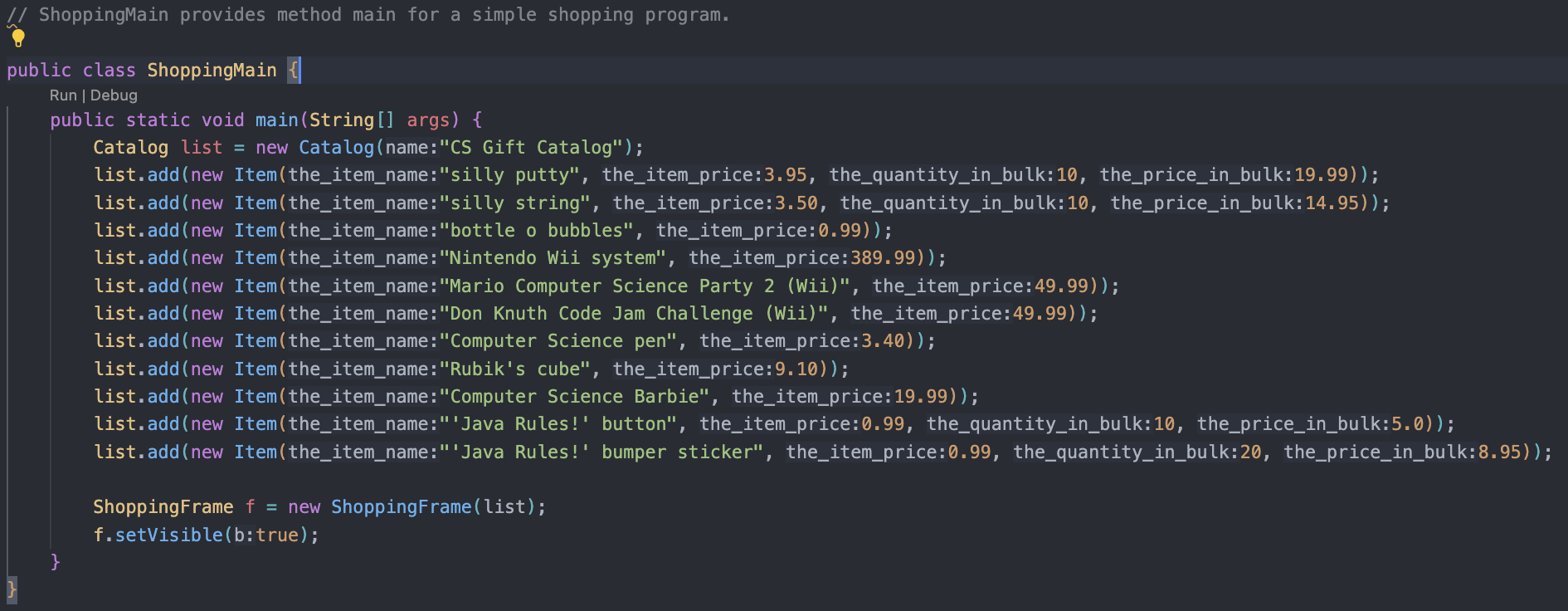 Solved ou should implement a class called ItemOrder that | Chegg.com
