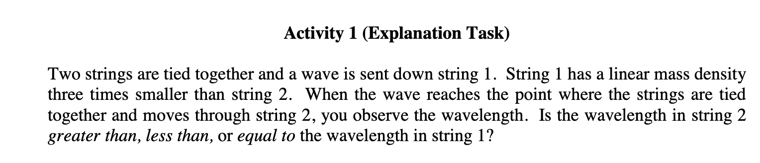 Solved Two strings are tied together and a wave is sent down | Chegg.com