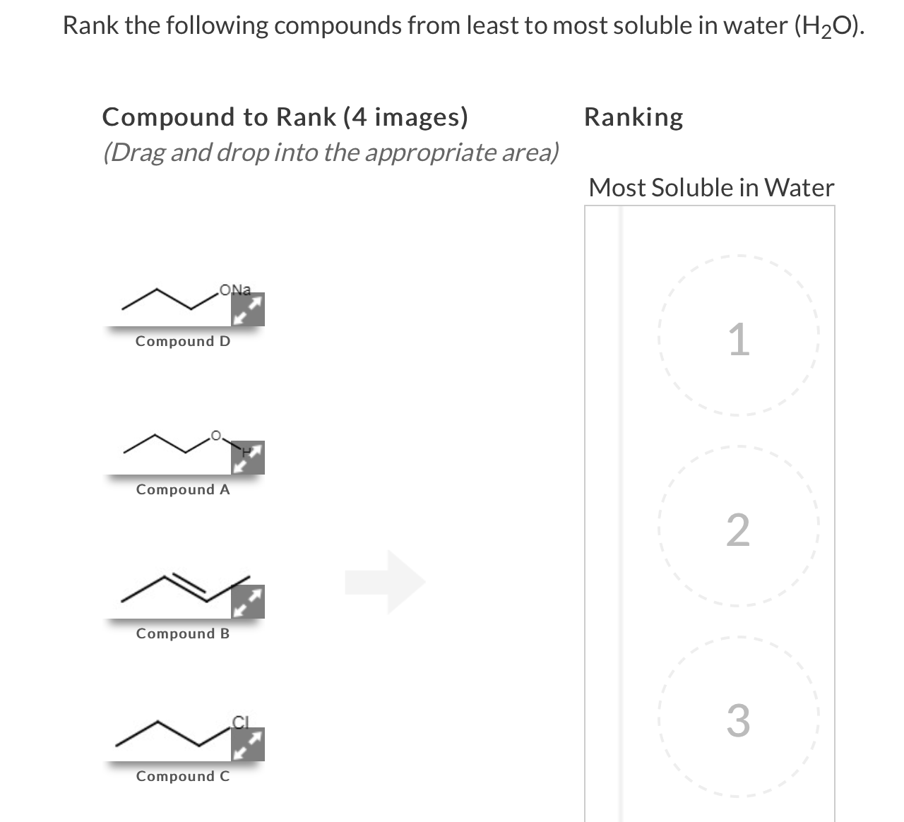 Solved Rank the following compounds from least to most | Chegg.com