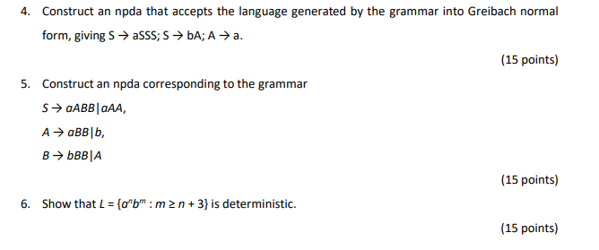 Solved 4. Construct an npda that accepts the language | Chegg.com