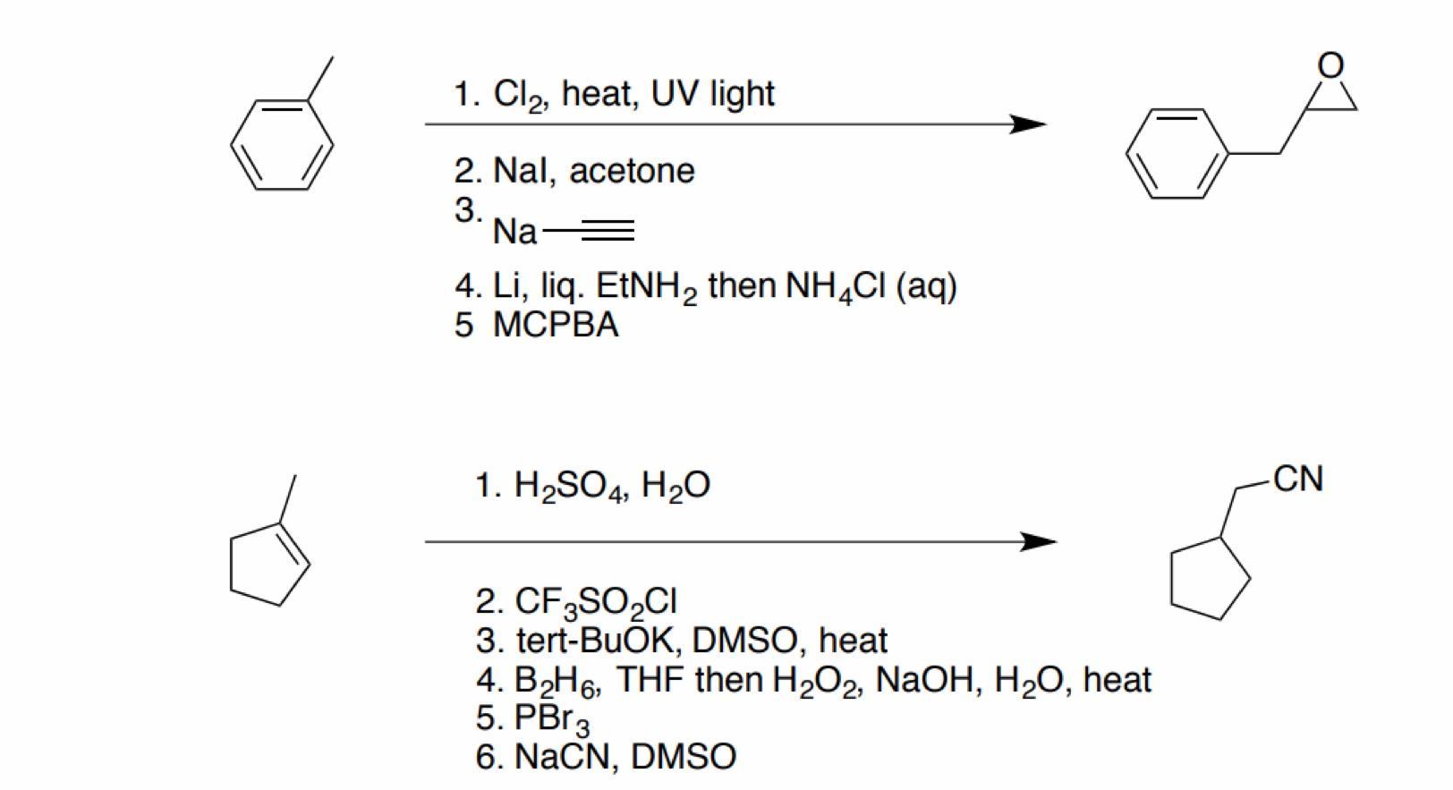 Solved Choose the correct combination of Reagents 1 and 2 to | Chegg.com