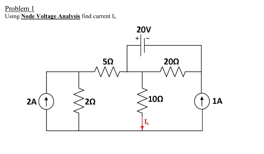 Solved Problem 1 Using Node Voltage Analysis find current Ix | Chegg.com