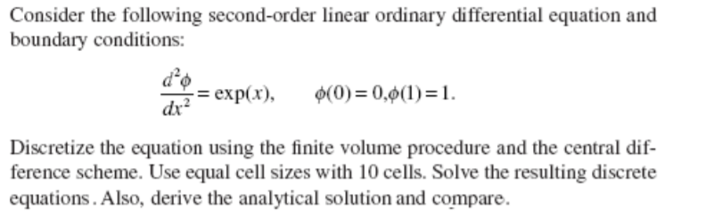 Solved Consider the following second-order linear ordinary | Chegg.com