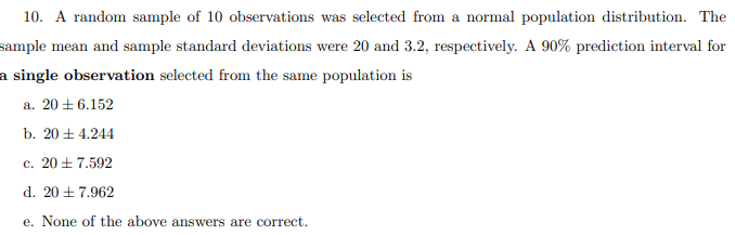 Solved 10. A random sample of 10 observations was selected | Chegg.com