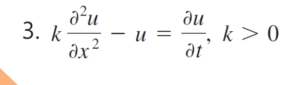 Solved k∂x2∂2u−u=∂t∂u,k>0 | Chegg.com