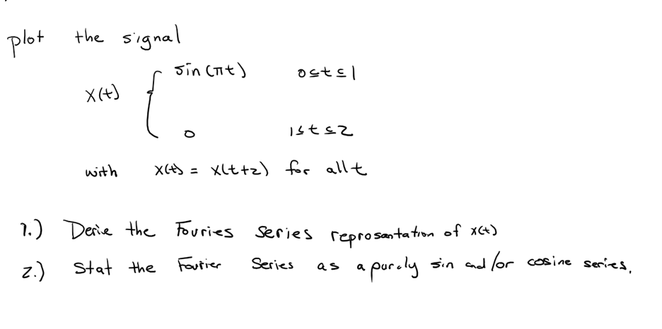Solved plot the signal sincat) ostal X(t) istez with X(t) = | Chegg.com