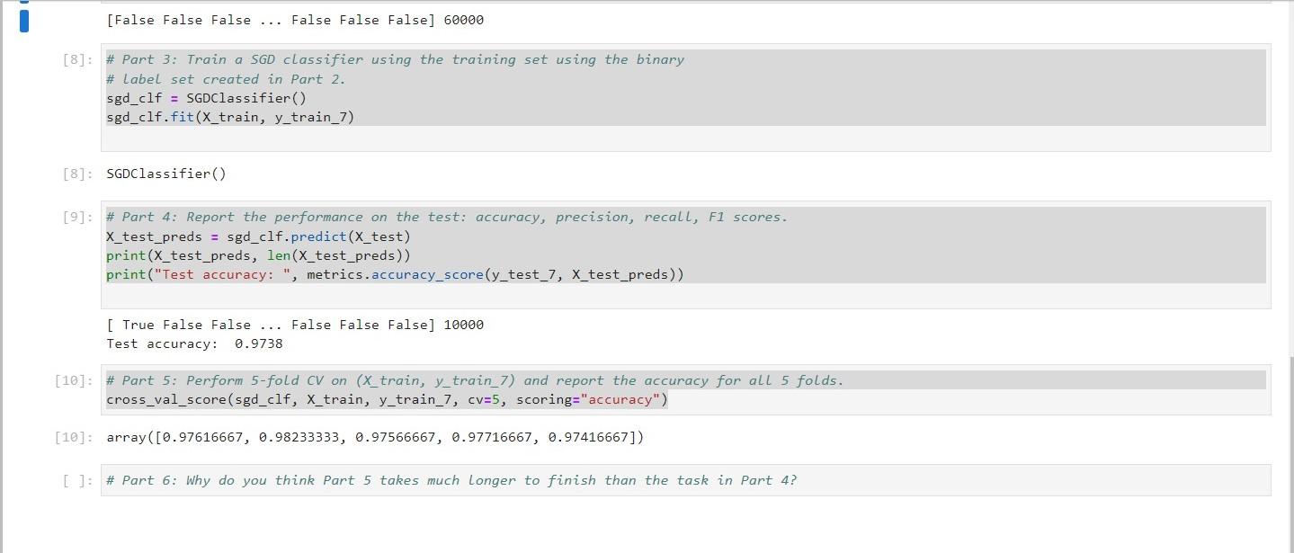 Solved I: \# Use the first 60,000 as the training set, the | Chegg.com