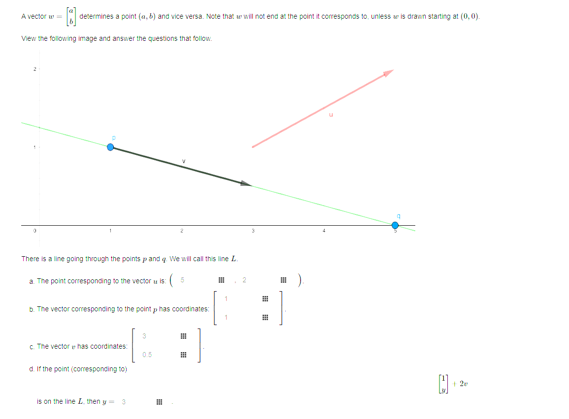 Solved A vector w=[ab] determines a point (a,b) and vice | Chegg.com
