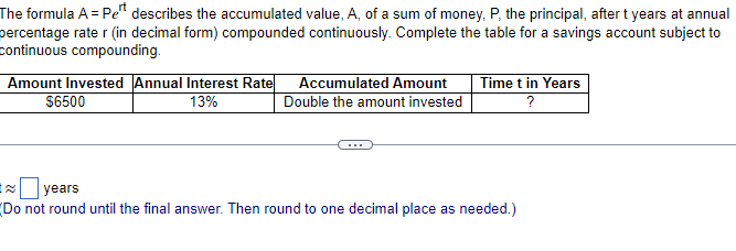 Solved The formula A=Pert describes the accumulated value, | Chegg.com