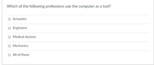 Solved Which of the following professions use the computer | Chegg.com