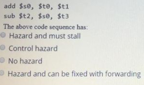 Solved add $sθ,$tθ,$t1 sub \$t2, \$se, \$t 3 The above code | Chegg.com