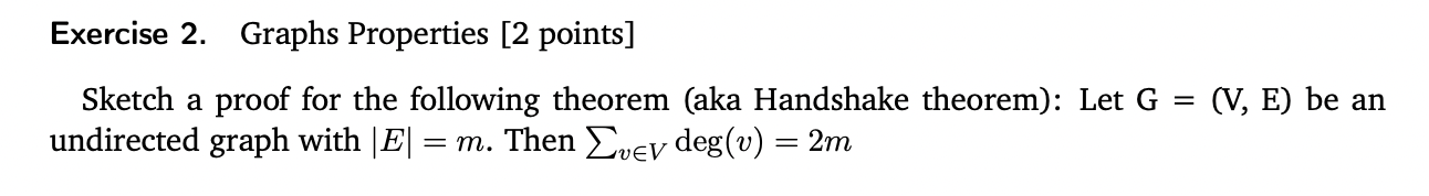 Solved Exercise 2. Graphs Properties [2 points] Sketch a | Chegg.com
