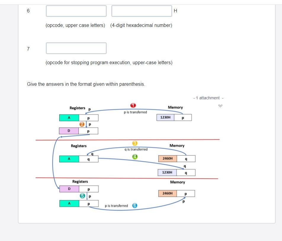 Solved co H (opcode, upper case letters) (4-digit | Chegg.com