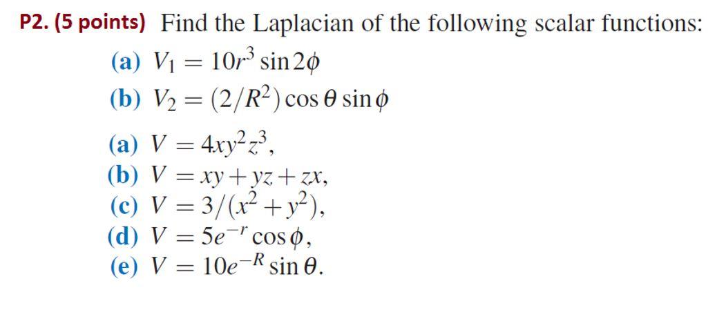 Solved P2. (5 points) Find the Laplacian of the following | Chegg.com