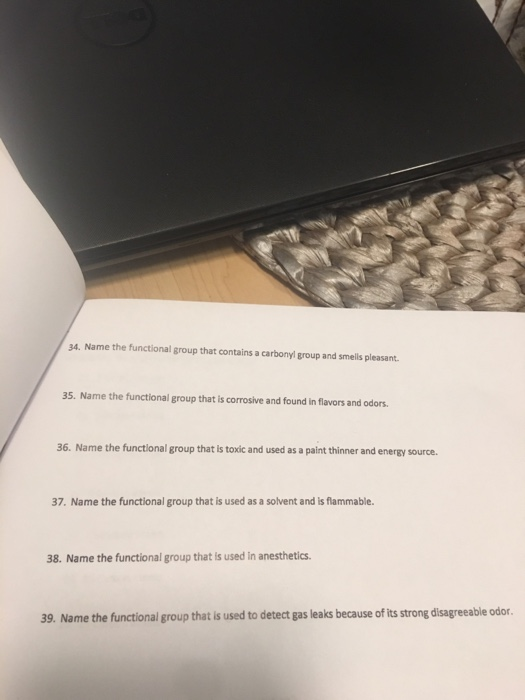 Solved 34. Name the functional group that contains a | Chegg.com