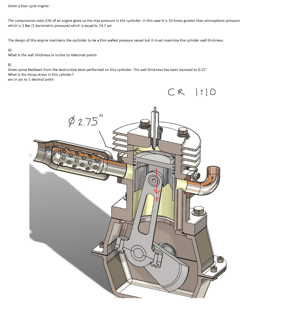 Solved Given a four cycle engine: The compression ratio (CR) | Chegg.com