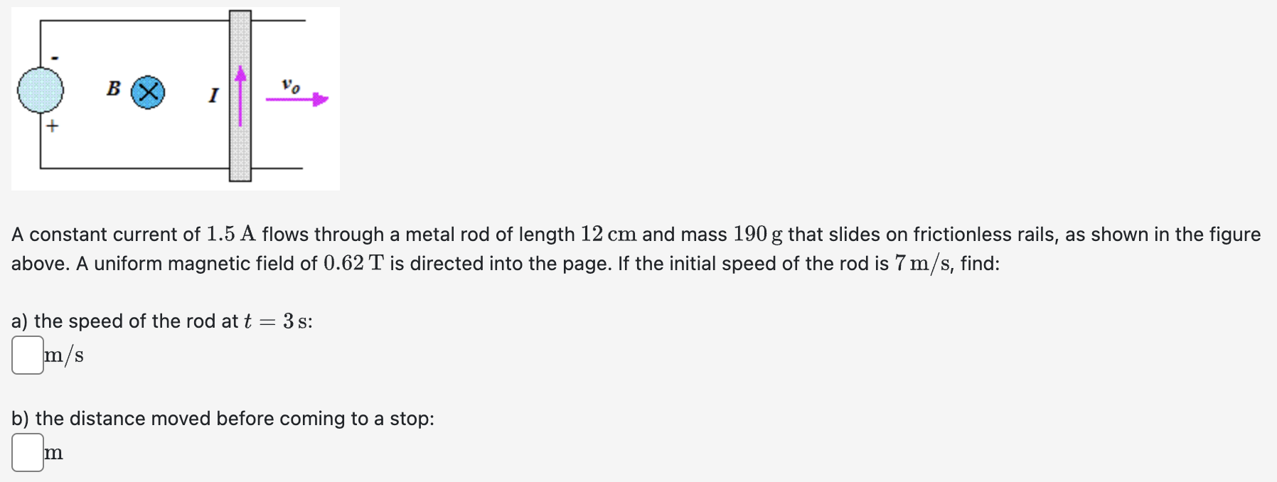 Solved A constant current of 1.5 A flows through a metal rod | Chegg.com
