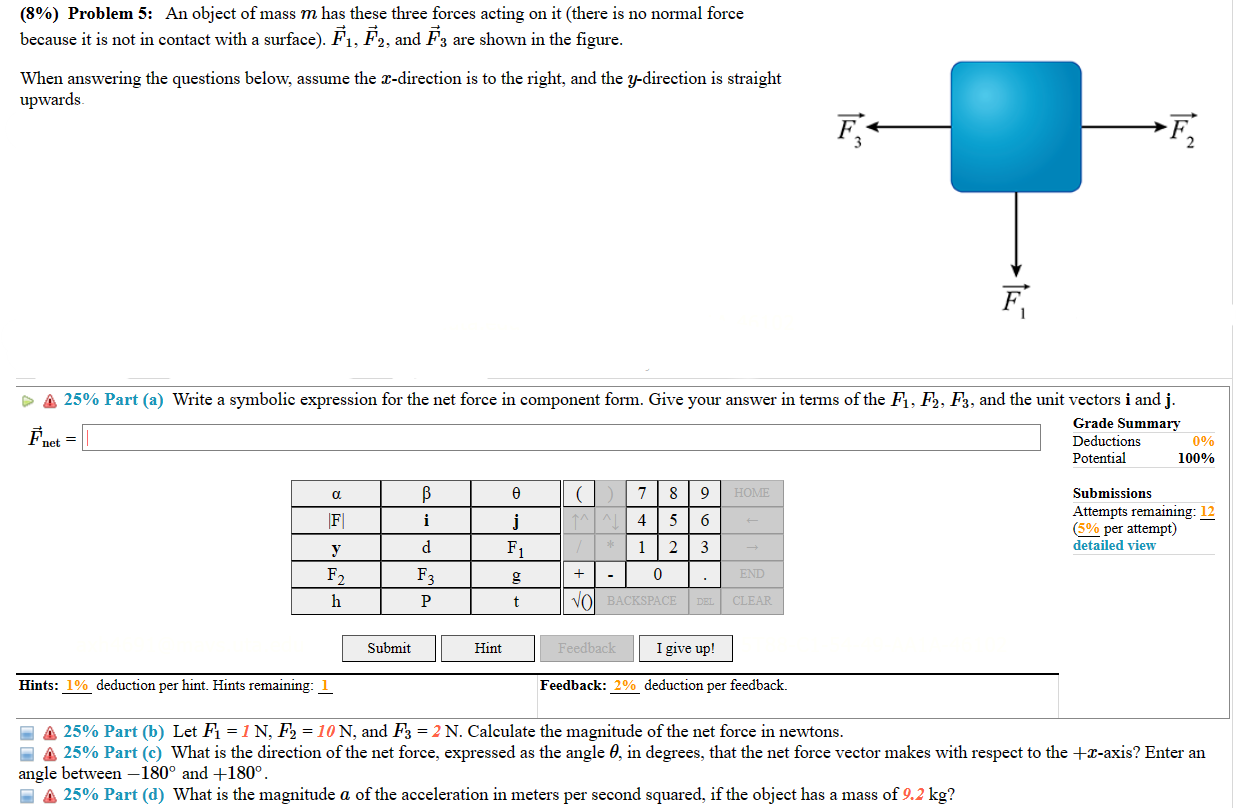 Solved 25%Part (a)Write a symbolic expression for the net | Chegg.com