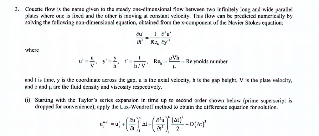 3. Couette flow is the name given to the steady | Chegg.com
