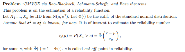 Solved Problem :UMVUE via Rao-Blackwell, Lehmann-Scheffe, | Chegg.com