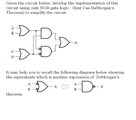 Solved Given the circuit below, develop the implementation | Chegg.com