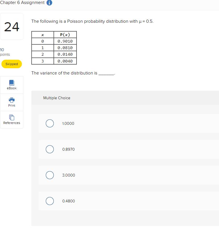 Solved The following is a Poisson probability distribution | Chegg.com