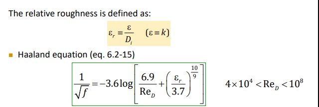 Solved The relative roughness is defined as: E (E=k) D | Chegg.com