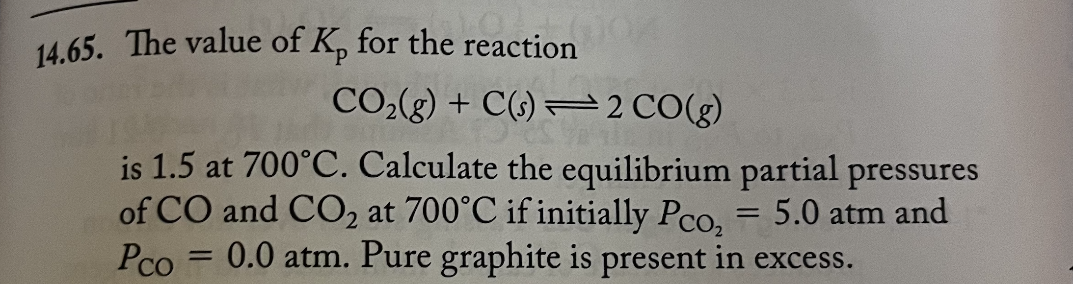Solved 14.65. The value of Kp for the reaction CO2( | Chegg.com
