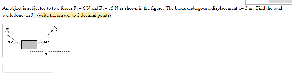Solved An object is subjected to two forces F1=6 N and F2= | Chegg.com