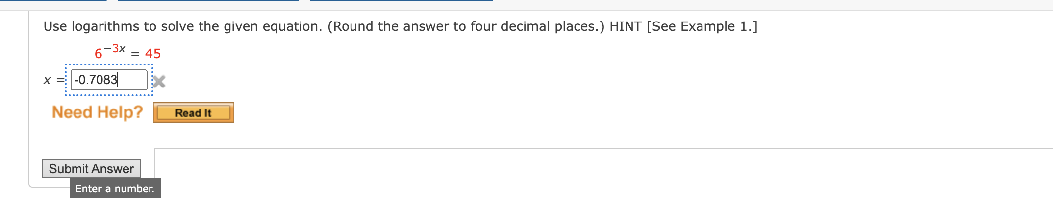 Solved 6−3x=45 | Chegg.com