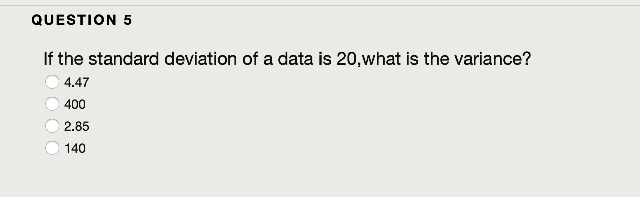 Solved QUESTION 10 Find the standard deviation and variance | Chegg.com