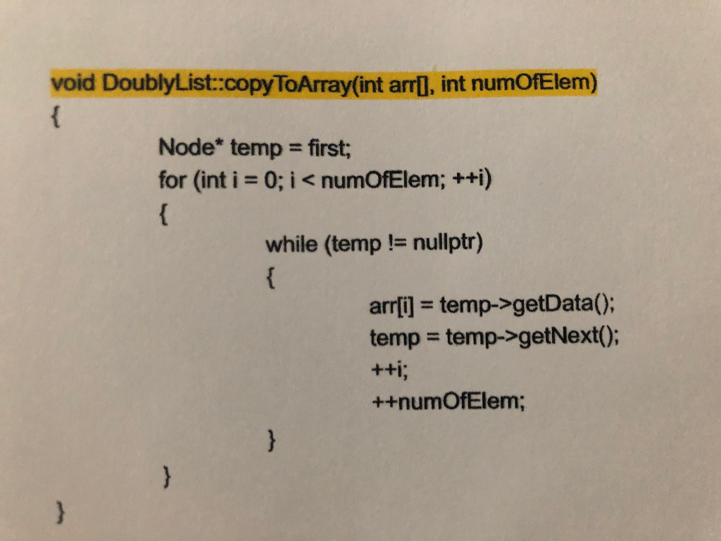 Solved Doubly-Linked Lists - C++ Implement the definition of | Chegg.com