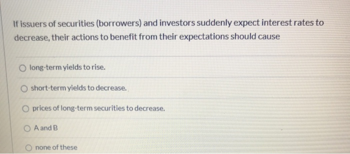 Solved If issuers of securities (borrowers) and investors | Chegg.com