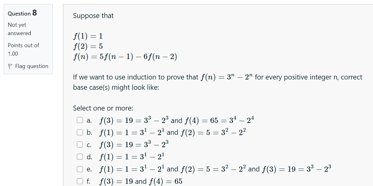 Solved Question 8 Suppose that Not yet answered Points out | Chegg.com