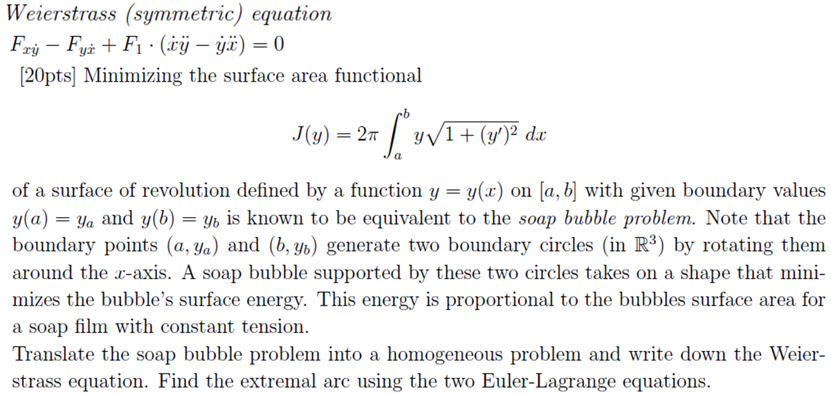 Solved Weierstrass (symmetric) equation Fry – Fyi + F1 · (üü | Chegg.com