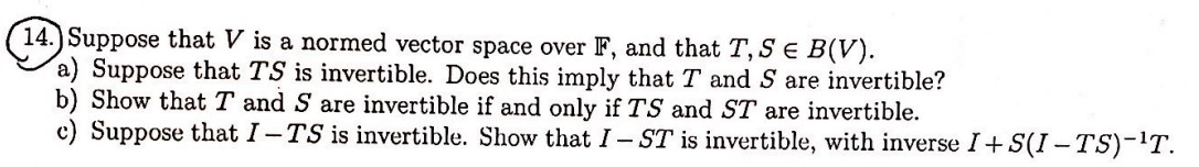Solved 14 Suppose That V Is A Normed Vector Space Over F