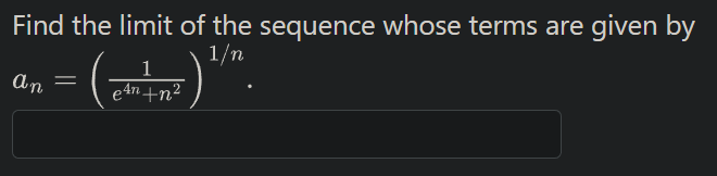 Solved Find the limit of the sequence whose terms are given | Chegg.com