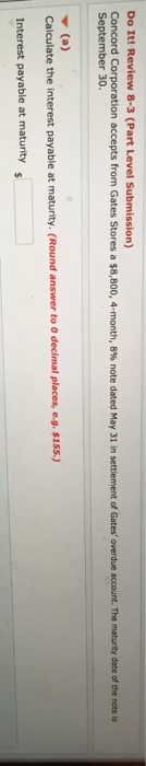 Solved Do It! Review 8-3 (Part Level Submission) Concord | Chegg.com