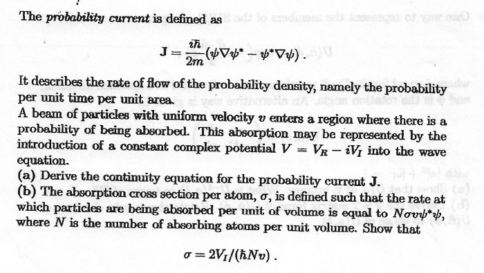 Solved The probability current is defined as | Chegg.com
