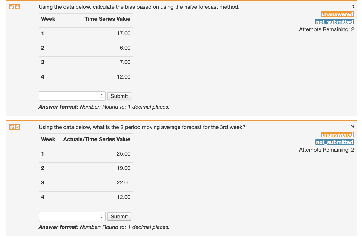 Solved 14 Using The Data Below Calculate The Bias Based On 1812