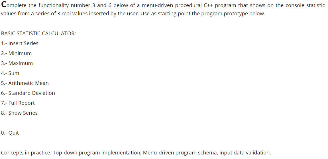 Complete the functionality number 3 and 6 below of a | Chegg.com
